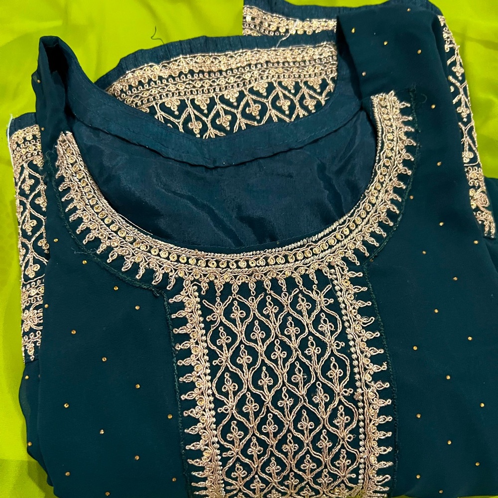 Indian Pakistani Embroidery Salwar Kameez Suit - Gem